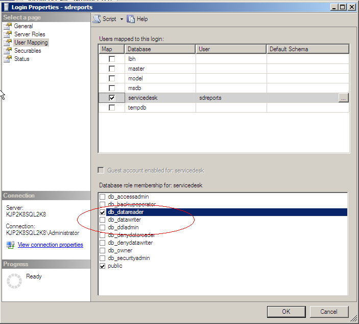 Configuring Crystal Reports with a Service Desk SQL Database