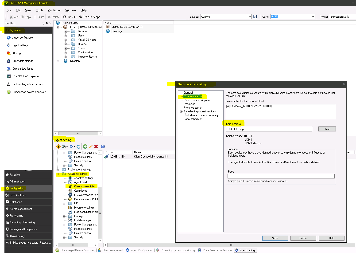 Changing the IP Address of the EPM Core Server