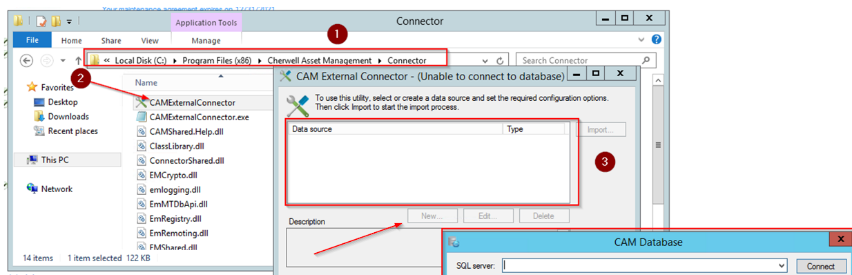 CAM - Where is the SCCM connector located at?