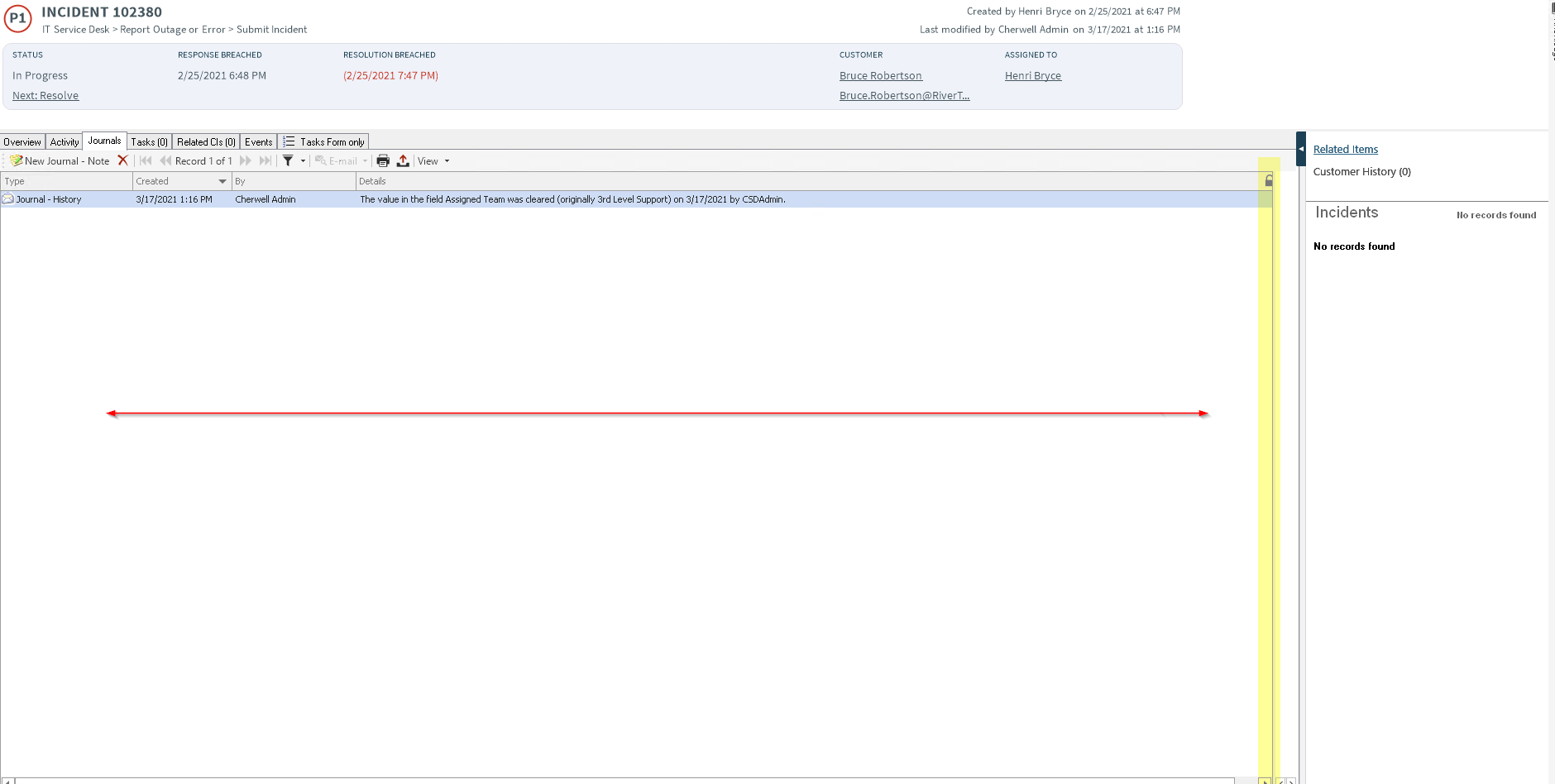 The form splitter bars are not defaulting to expected location after ...