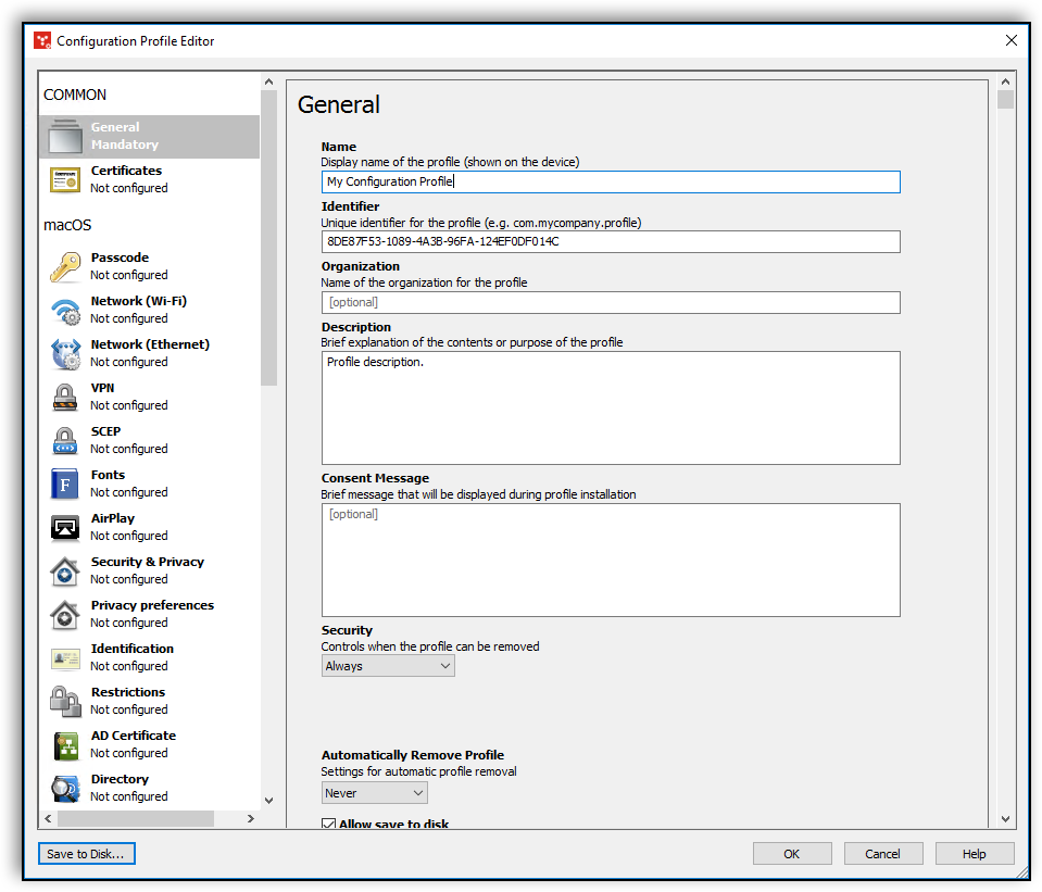 About the Ivanti EPM Configuration Profile Editor