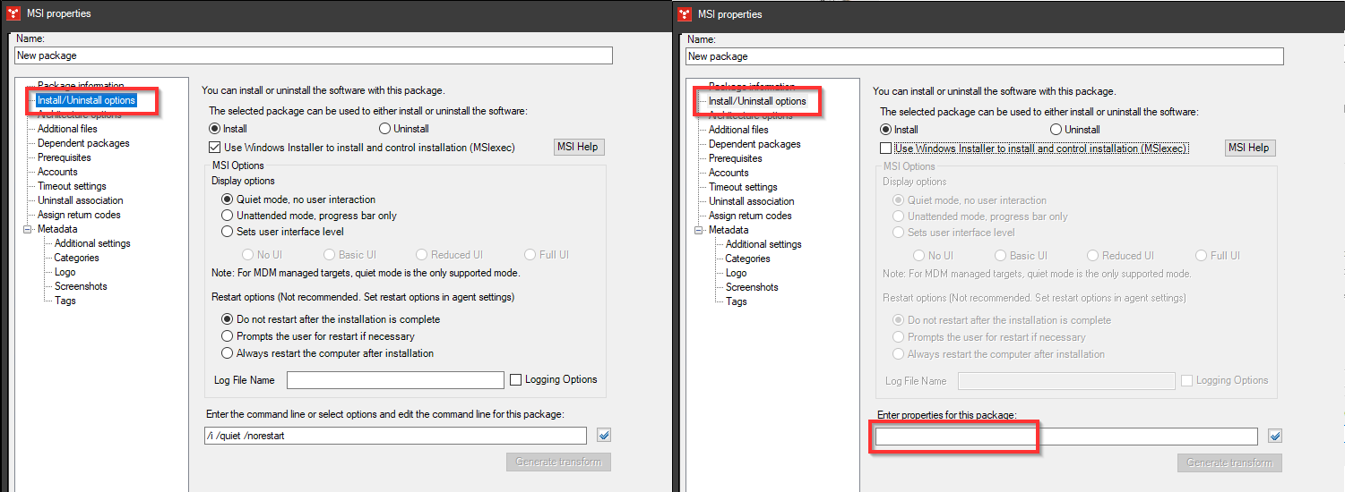 How to show Distribution Package Interface During Deployment