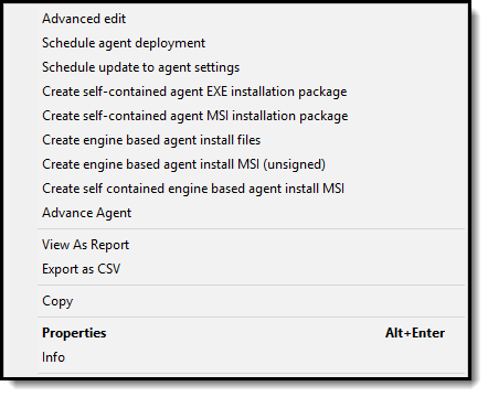 Ivanti EPM Engine Based Agent Information
