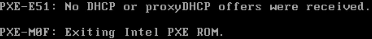 Error: "PXE-E51: No DHCP or proxyDHCP offers were received"