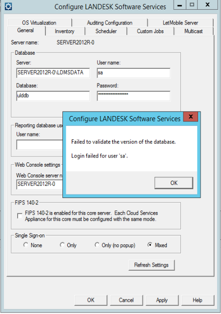 Troubleshoot "Login failed for user 'sa'."