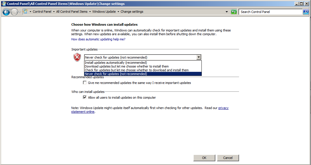 Best Practice: Windows Automatic Updates