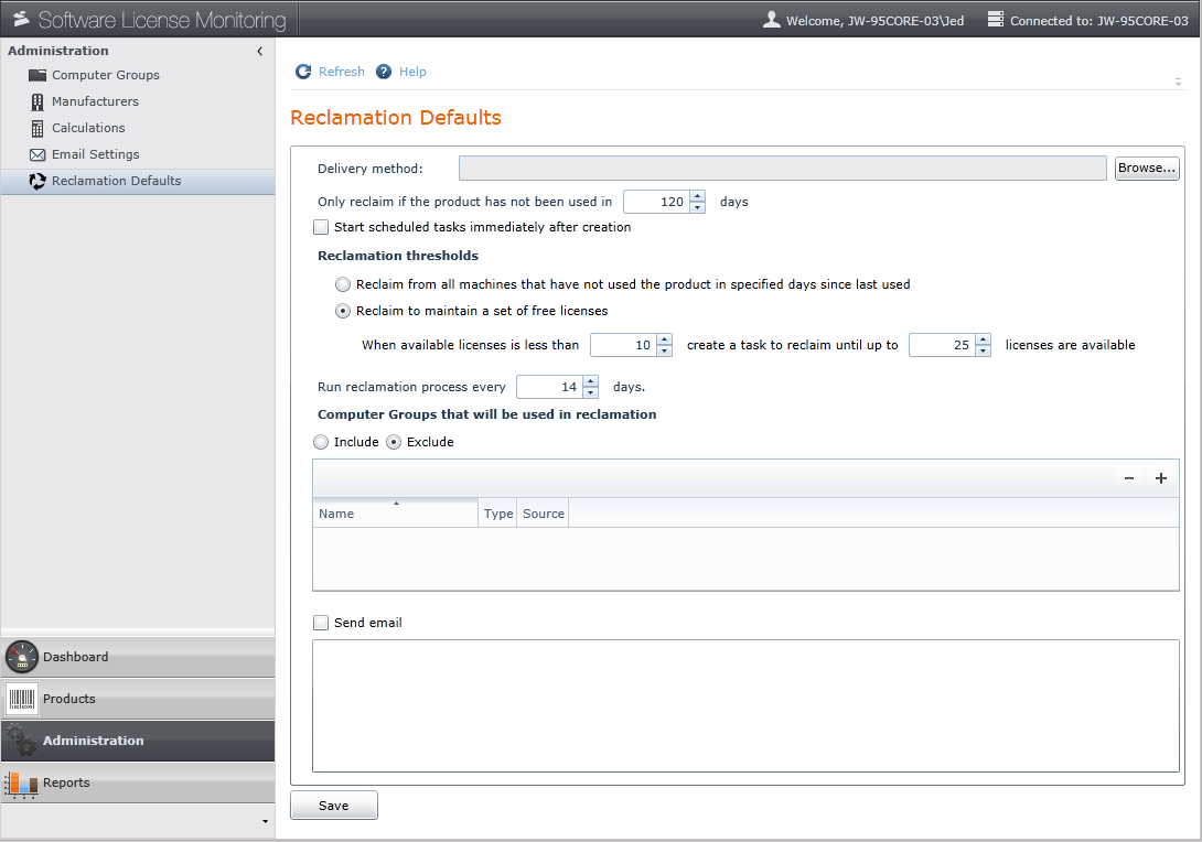 Getting Started with Software License Reclamation