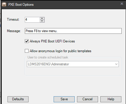 Error: PXE-E21: "Remote boot canceled" when PXE booting
