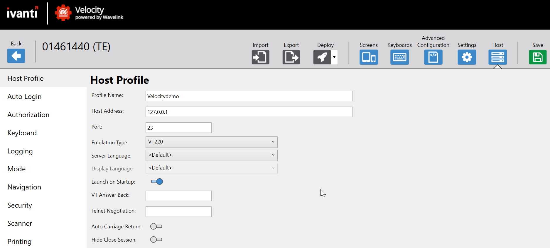 Velocity - How to deploy settings to Android Device / How to create the .wldep file / Can't find ...