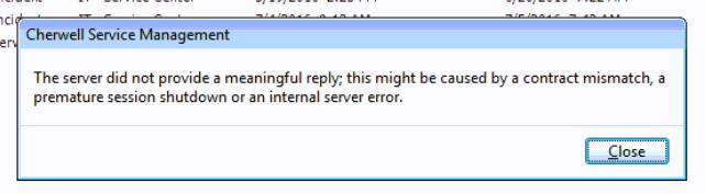 Report error "The server did not provide a meaningful reply" or "The ...