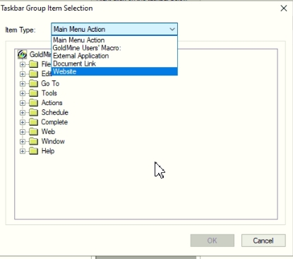 How to add further user defined entries to the GoldMine menu?