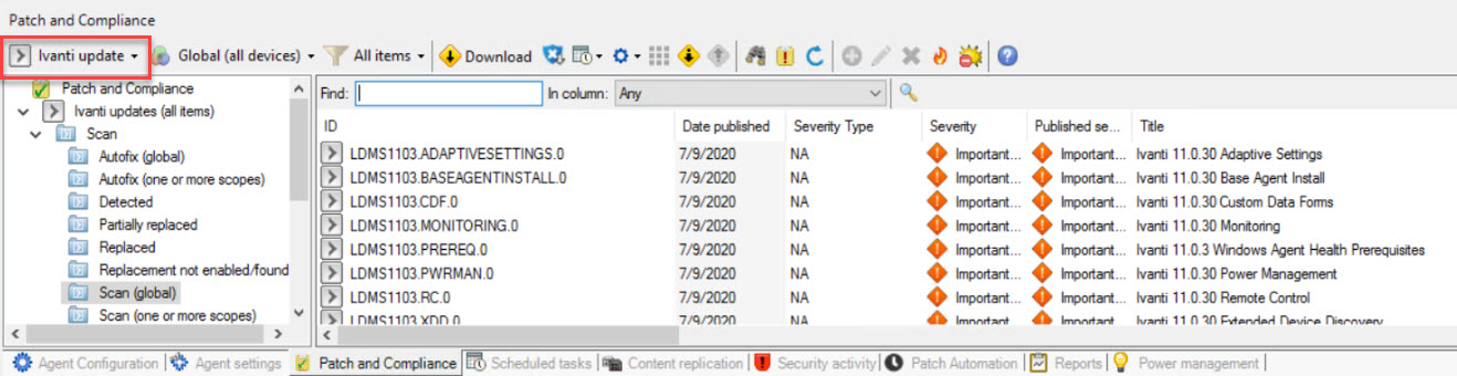 Ivanti EPM Agent Health