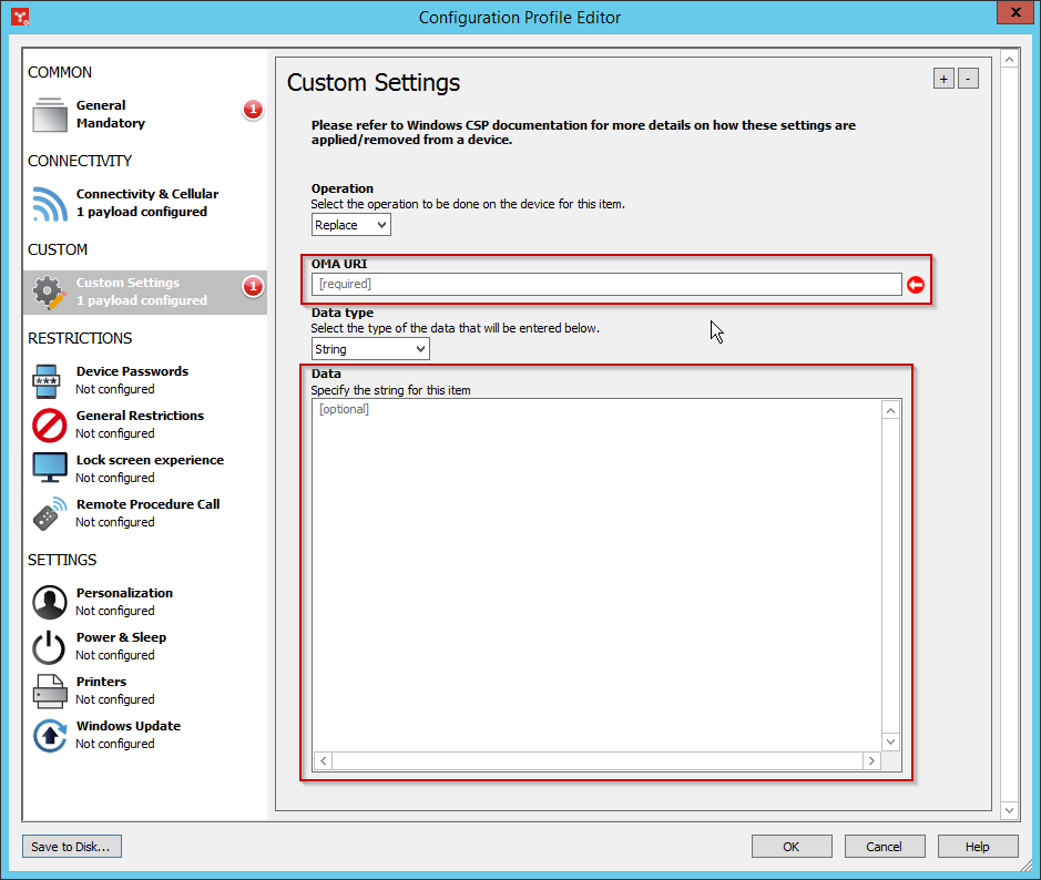 Windows CSPs (Configuration Service Provider)