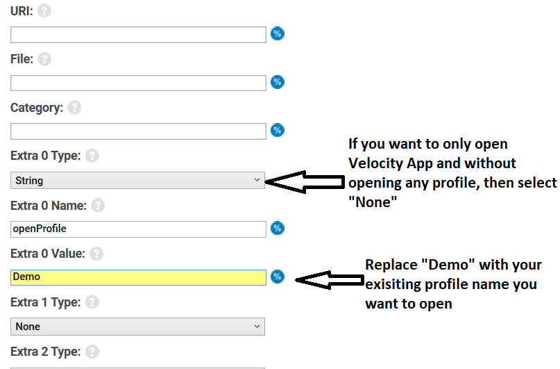 Stagenow method to open Velocity and a particular profile