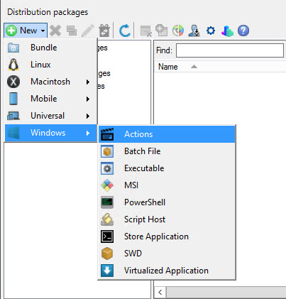 Windows Actions for Software Distribution