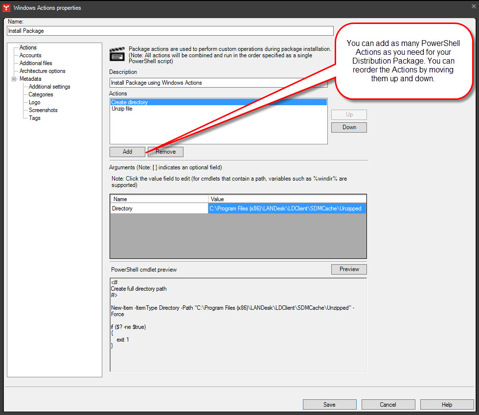 Windows Actions for Software Distribution