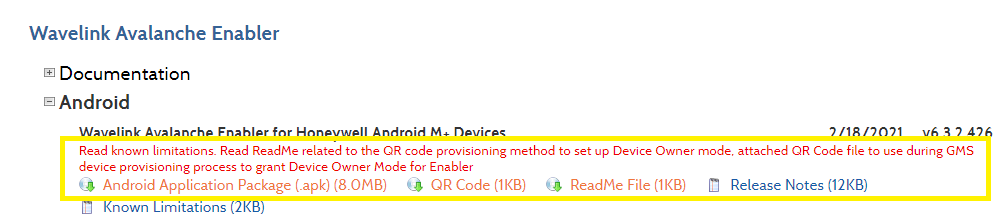 Custom QR Code Enrollment for Android 11 devices - Avalanche 6.x