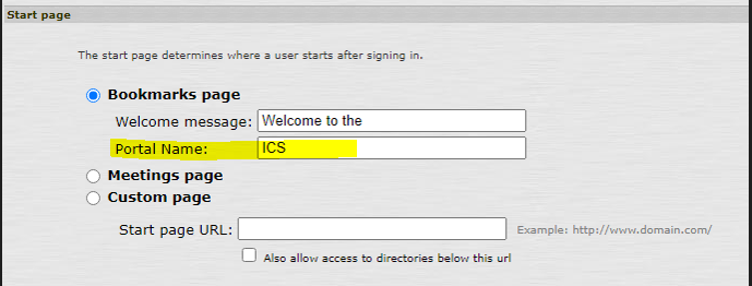 KB45399 - How to change the portal name for the user login page in ICS/PCS