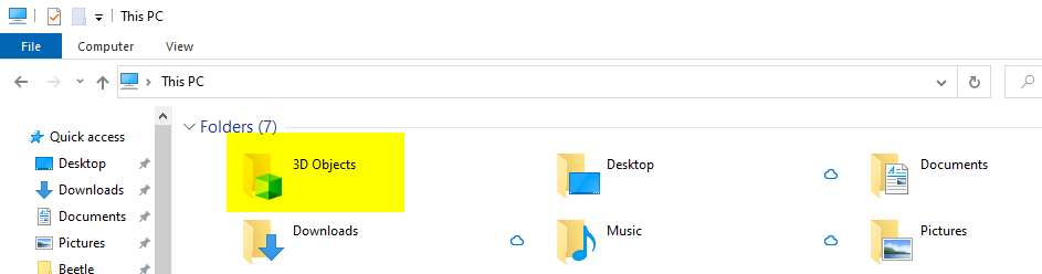 HOWTO: Remove the 3D Objects folder within the Microsoft Explorer under ...
