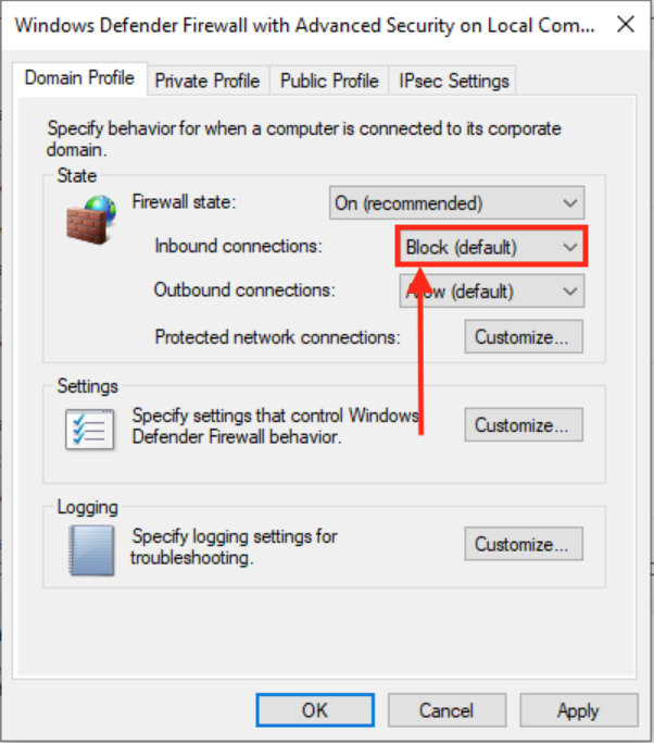 KB44451 - Windows Firewall fails compliance check with the message ...