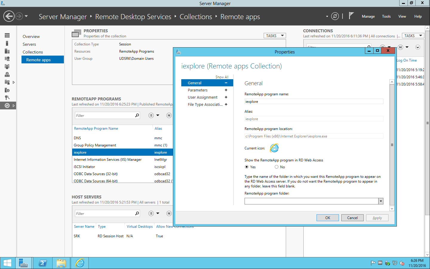 KB40376 - Windows 2012 RemoteApp Configuration using HTML5
