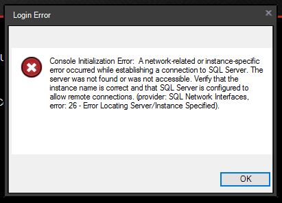 Endpoint Manager (EPM) Console Initialization Error: "SQL Network ...