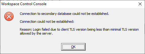 Login failed due to client TLS version being less than the minimal TLS version allowed by the server