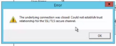 Error "The underlying connection was closed: Could not establish trust relationship for the SSL ...