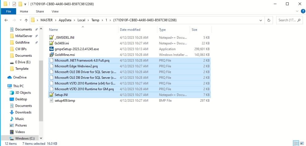 The prerequisites install dialog appears for ALL prerequisites ...