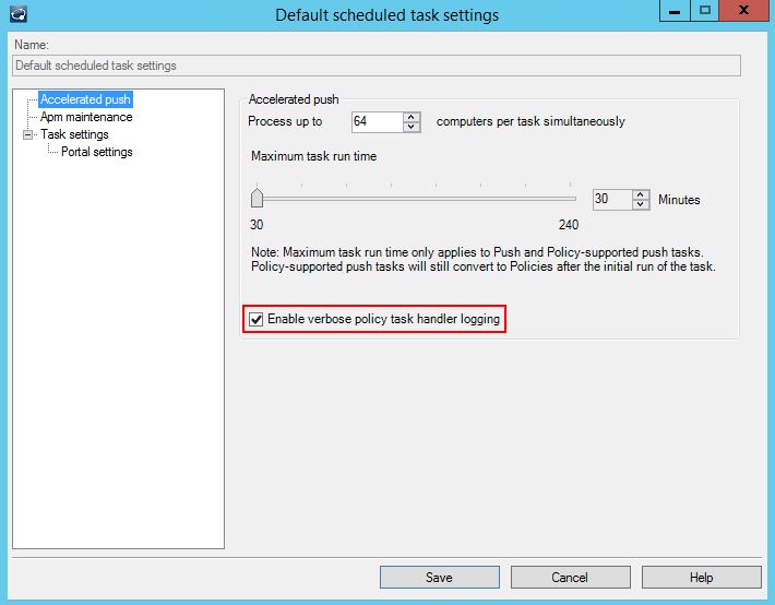 How to enable Verbose Policy Task Handler logging