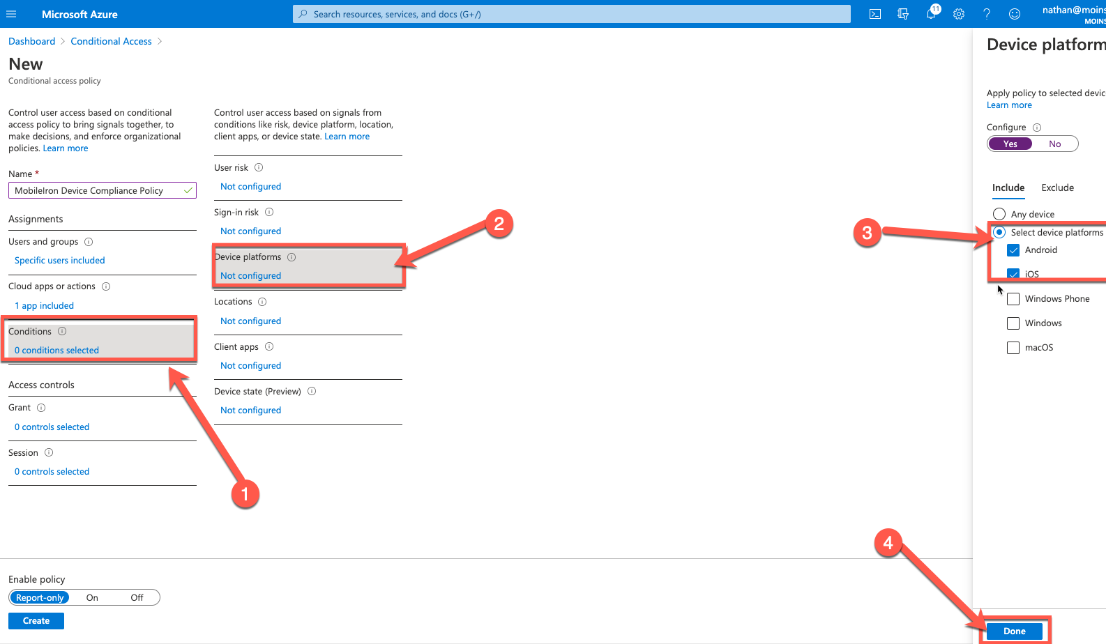 MobileIron Cloud - Azure Device Compliance for iOS and Android