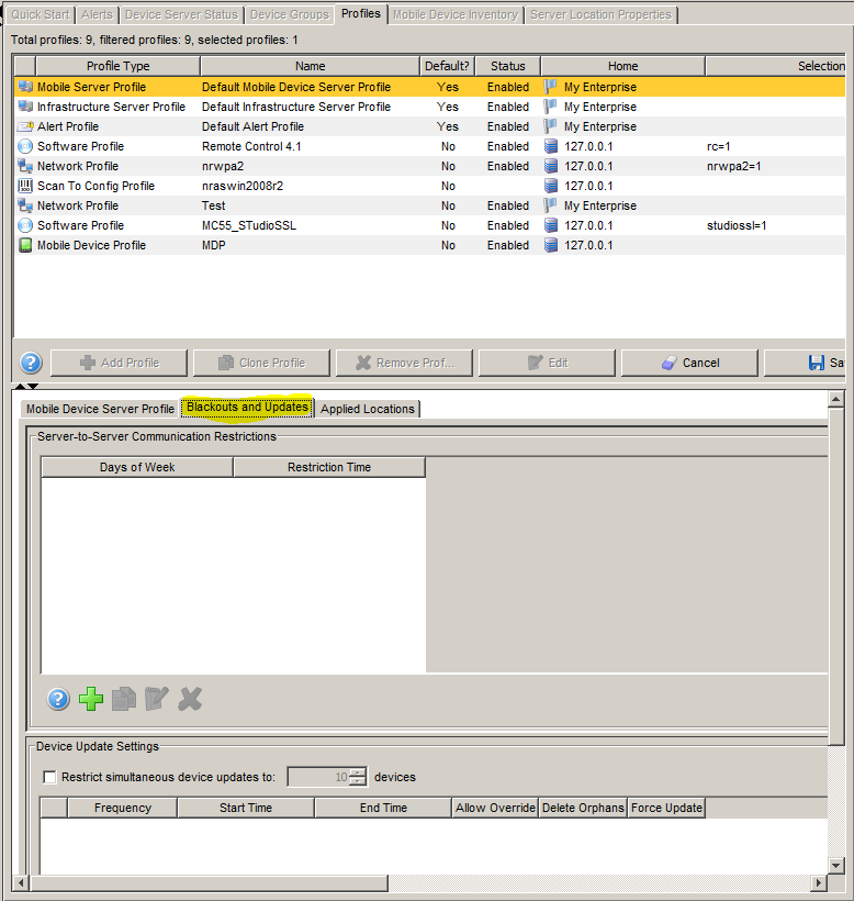 How do I remove applied profiles from a device after the profile has ...