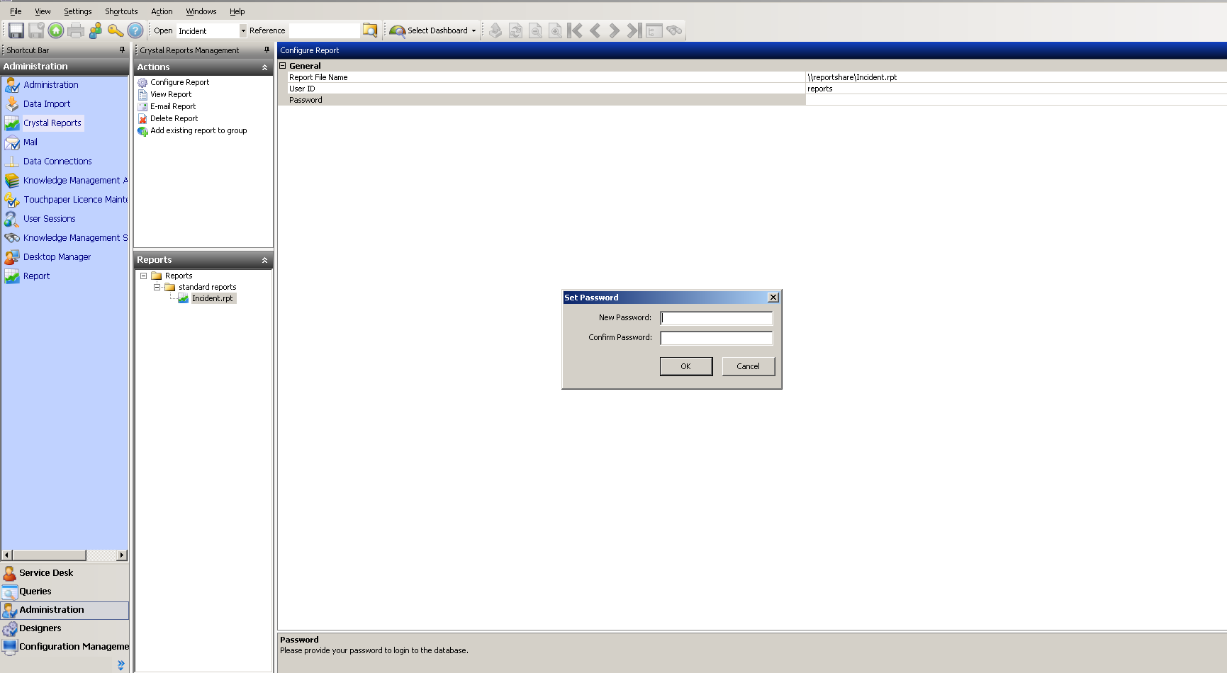 Configuring Crystal Reports With A Service Desk Sql Database