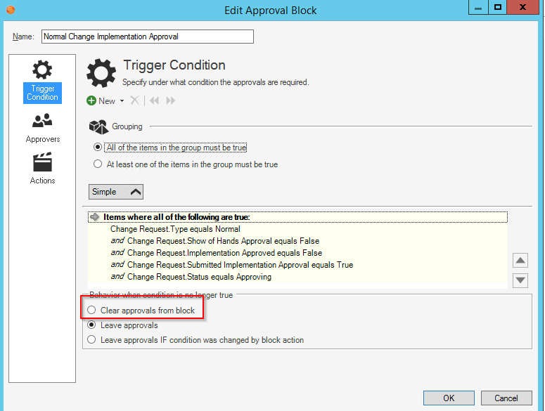 Change Request Approval Record disappears if Denied at Approval Block