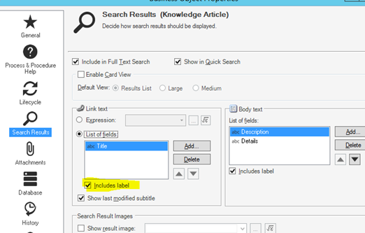 The word "Title" shows in the list view results list