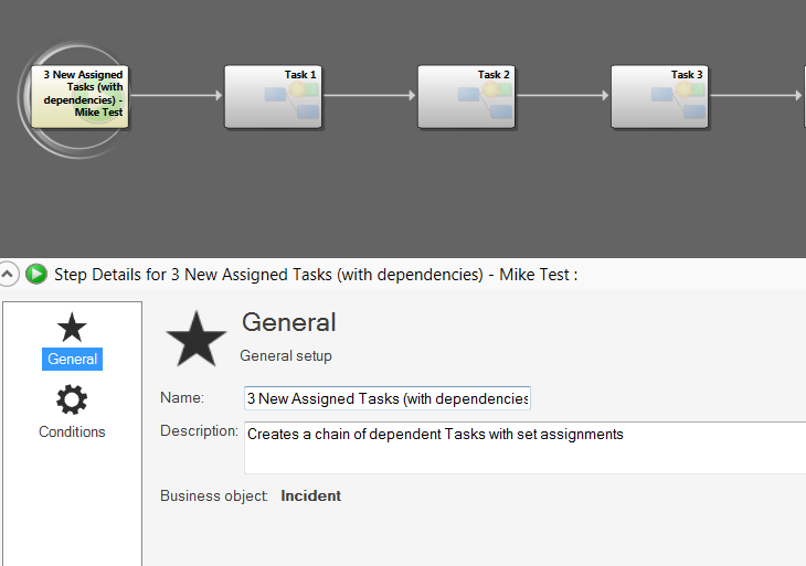 How to create a chain task with dependencies?