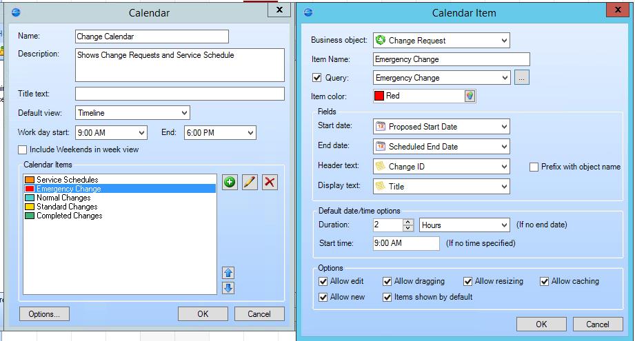 How to configure the Change Calendar colors?