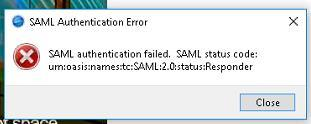 Error when logging in using SAML: "SAML authentication failed. SAML status codes ...
