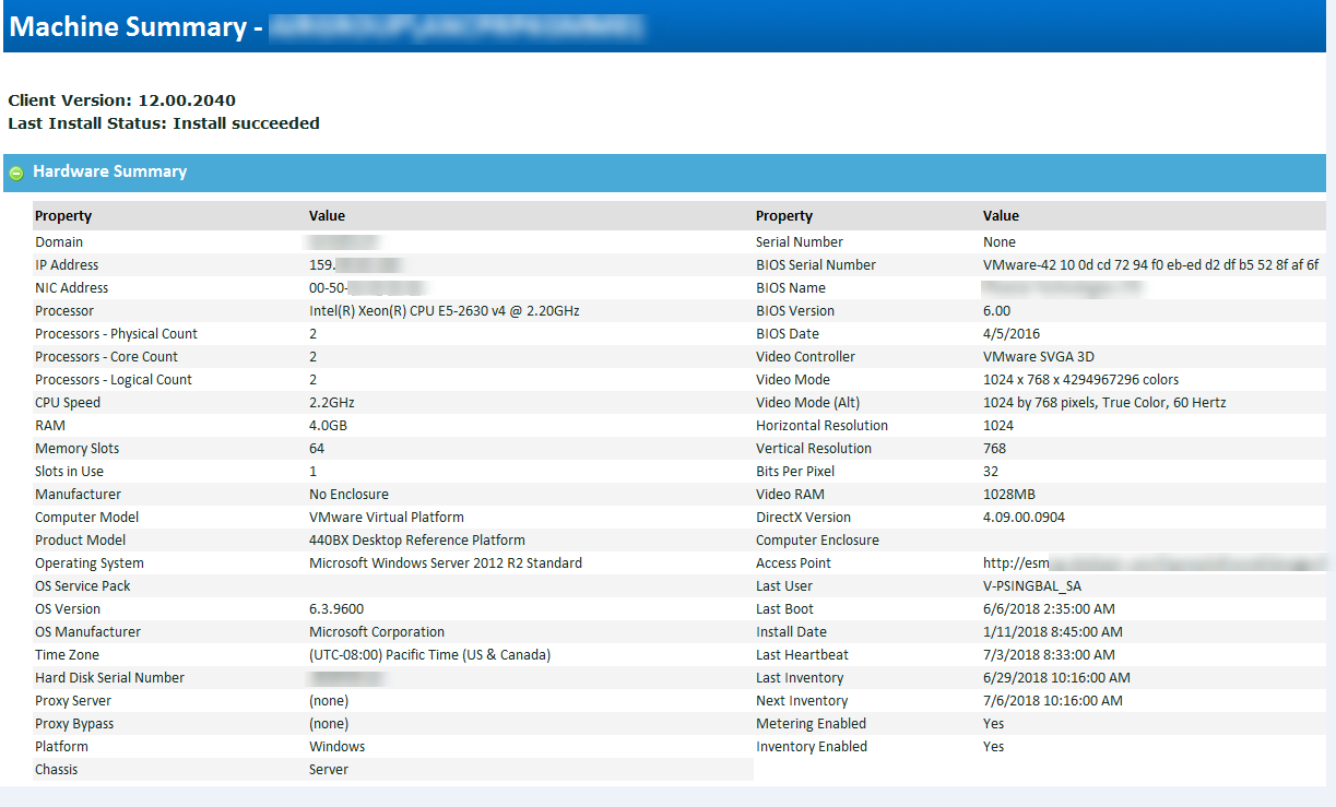 CAM - Machine Summary Report: Processors - Physical Count vs Logical Count