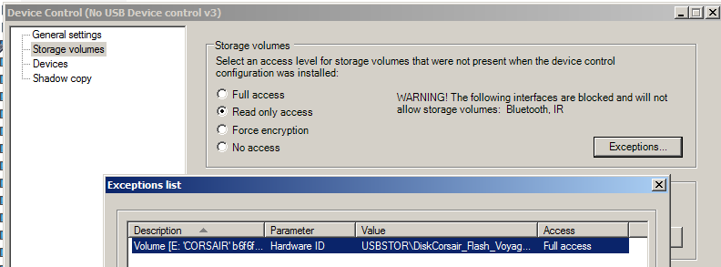 How to Add Exceptions for USB Sticks to Device Blocking