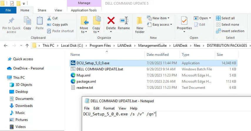Create Dell Command | Update Distribution Package