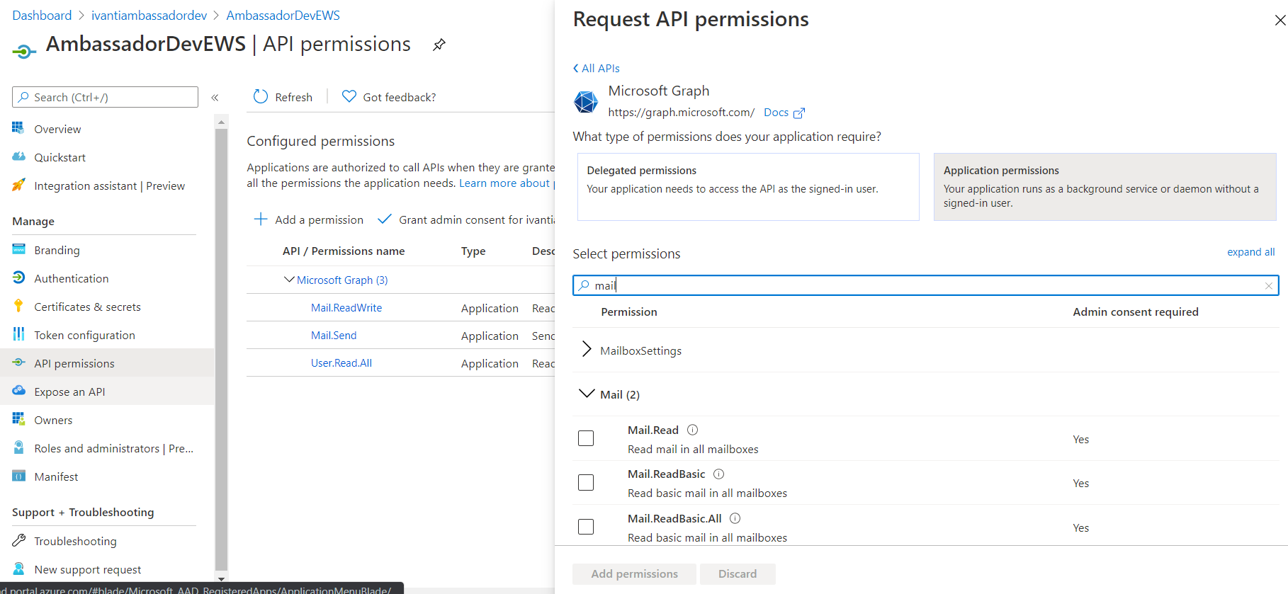 Register an app in Azure AD and Restrict Permission for Microsoft Graph - ISM