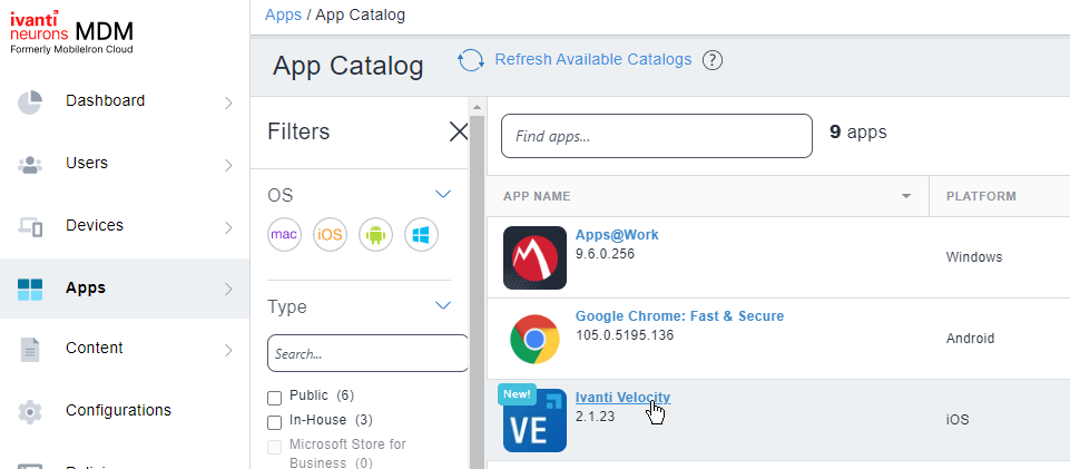 MobileIron Managed App Configurations for Velocity on iOS