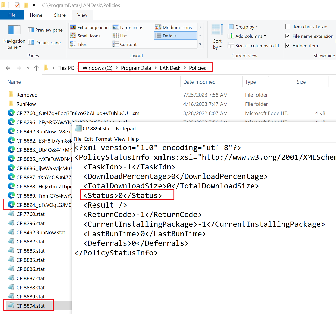 How to Interpret Scheduler Task Status Codes and MAC_STATUS for a Task