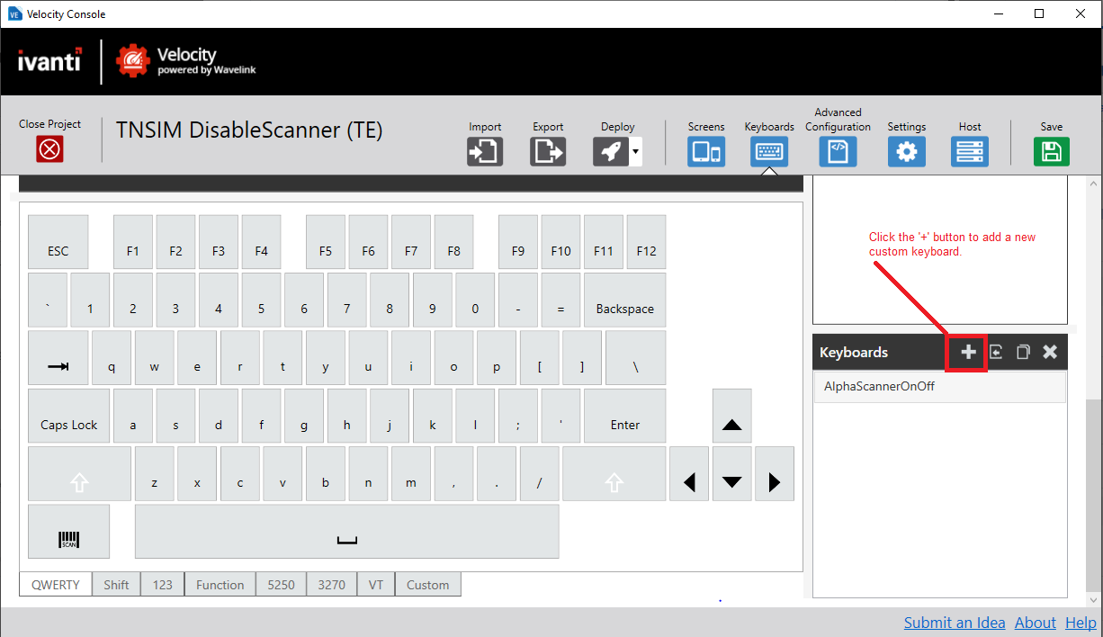 Velocity - Enable/Disable Scanner via Custom Keyboard Toggle Buttons