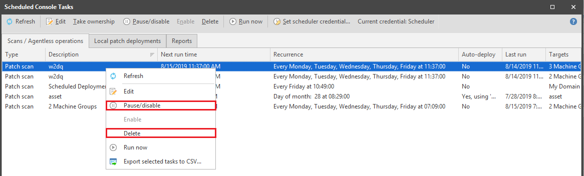 How To: Cancel / Delete Scheduled Tasks