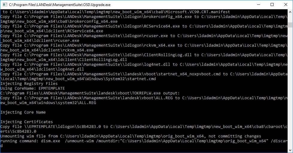 Ivanti EPM:WinPE Boot.wimの作成及び再構成方法について