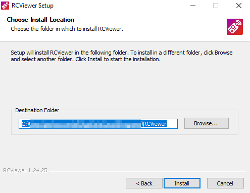 New RCViewer_win_installer.exe Information and Install