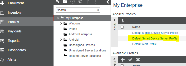 How to install the certificate into the SDS for Smart Device management.