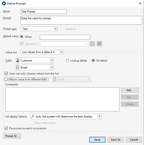 Prompt Selects Wrong Record When Using the Display Option ‘Auto, the ...